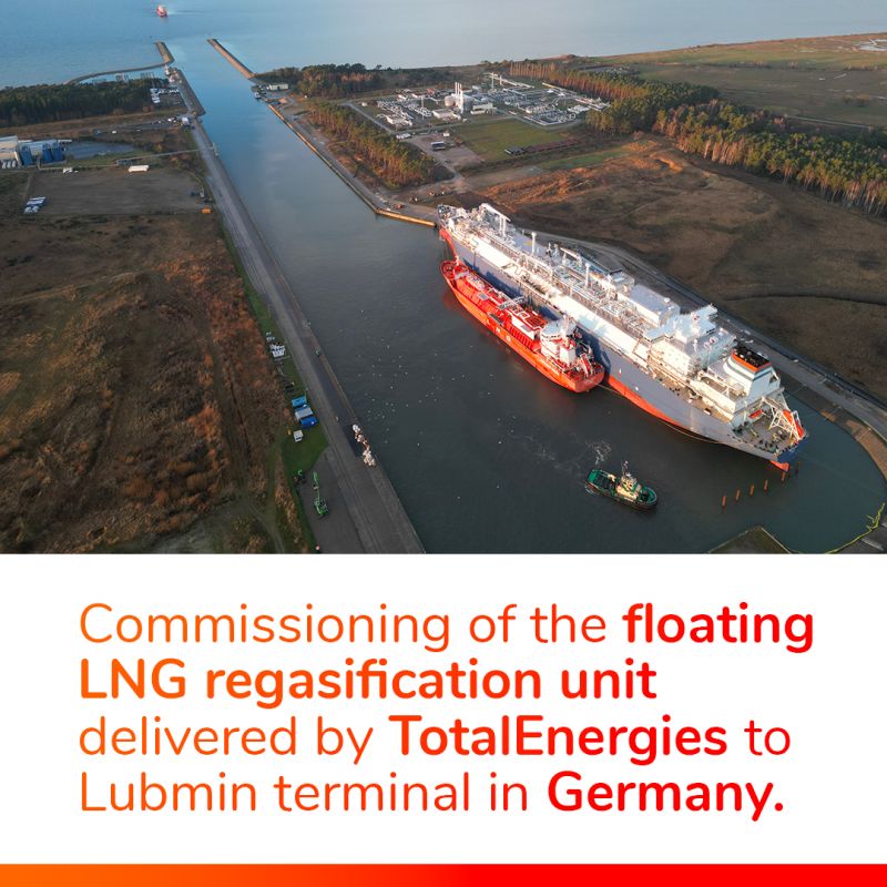 Commissioning of the floating LNG regasification unit delivered by ...